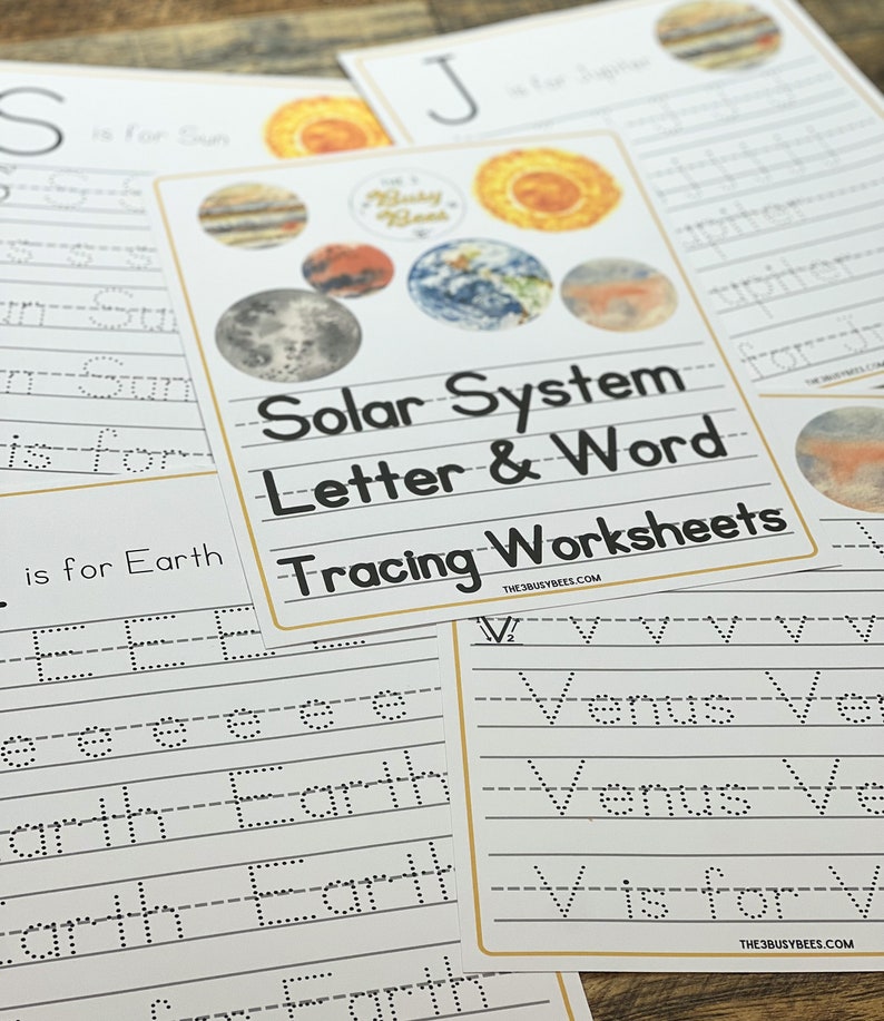 Solar System Letter and Word Tracing • Solar System Learning • Planets ...