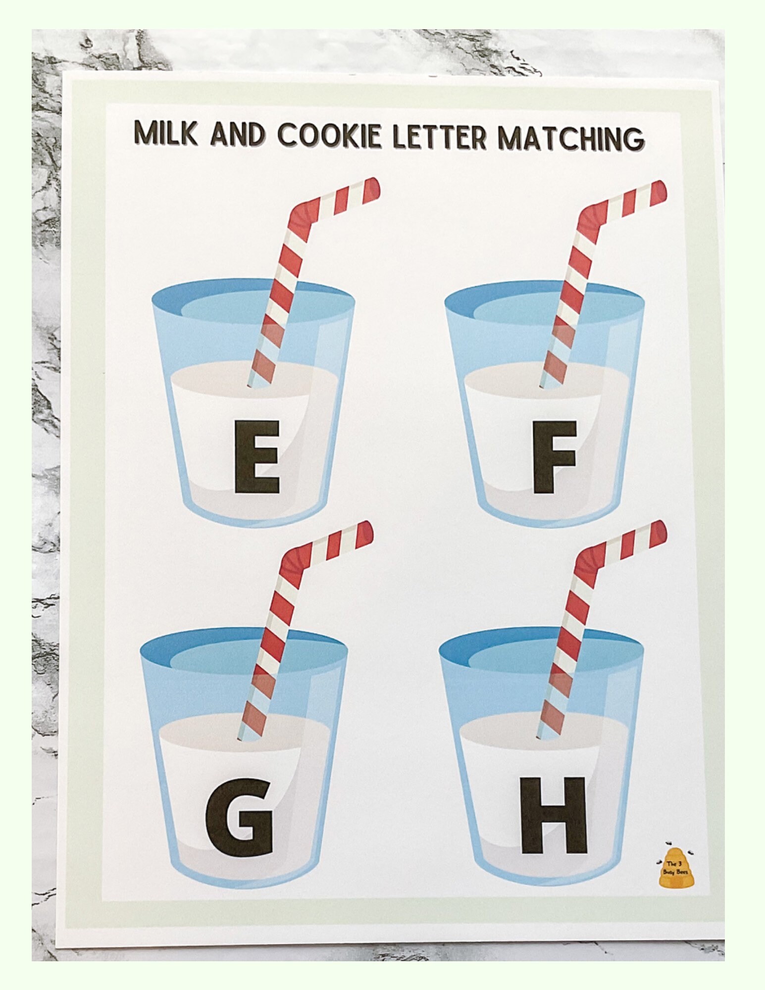 Milk and Cookies Letter Matching Letter Recognition Activity - Etsy