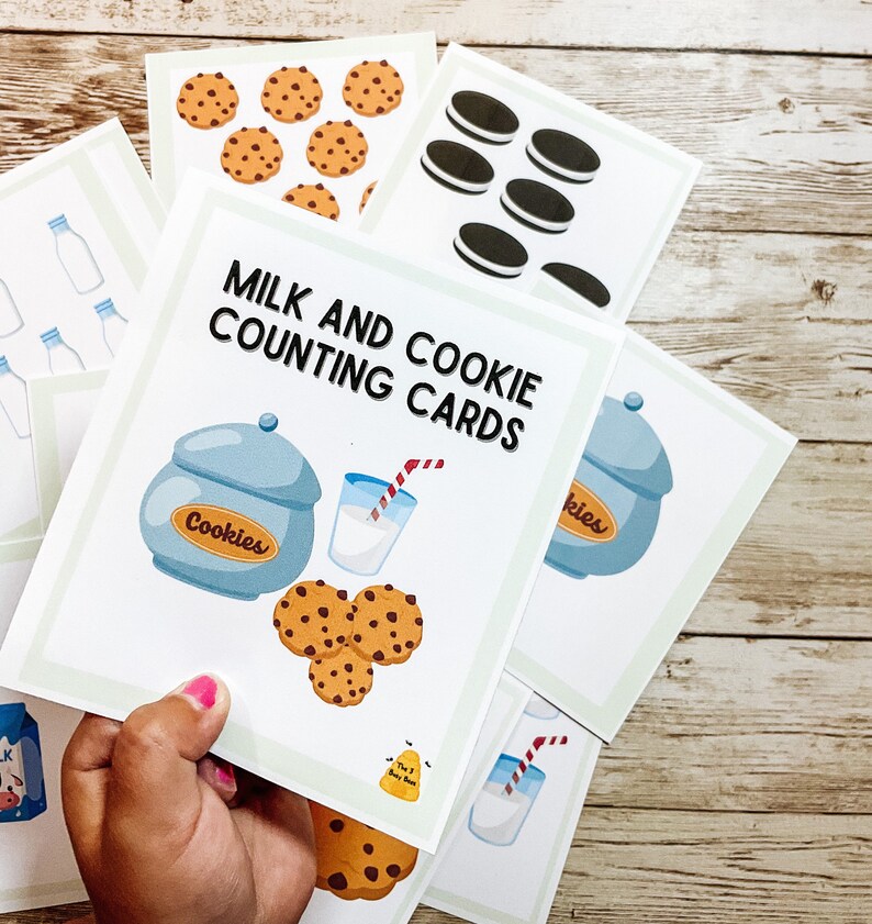 Milk and Cookies Counting Cards Number Recognition Activity - Etsy