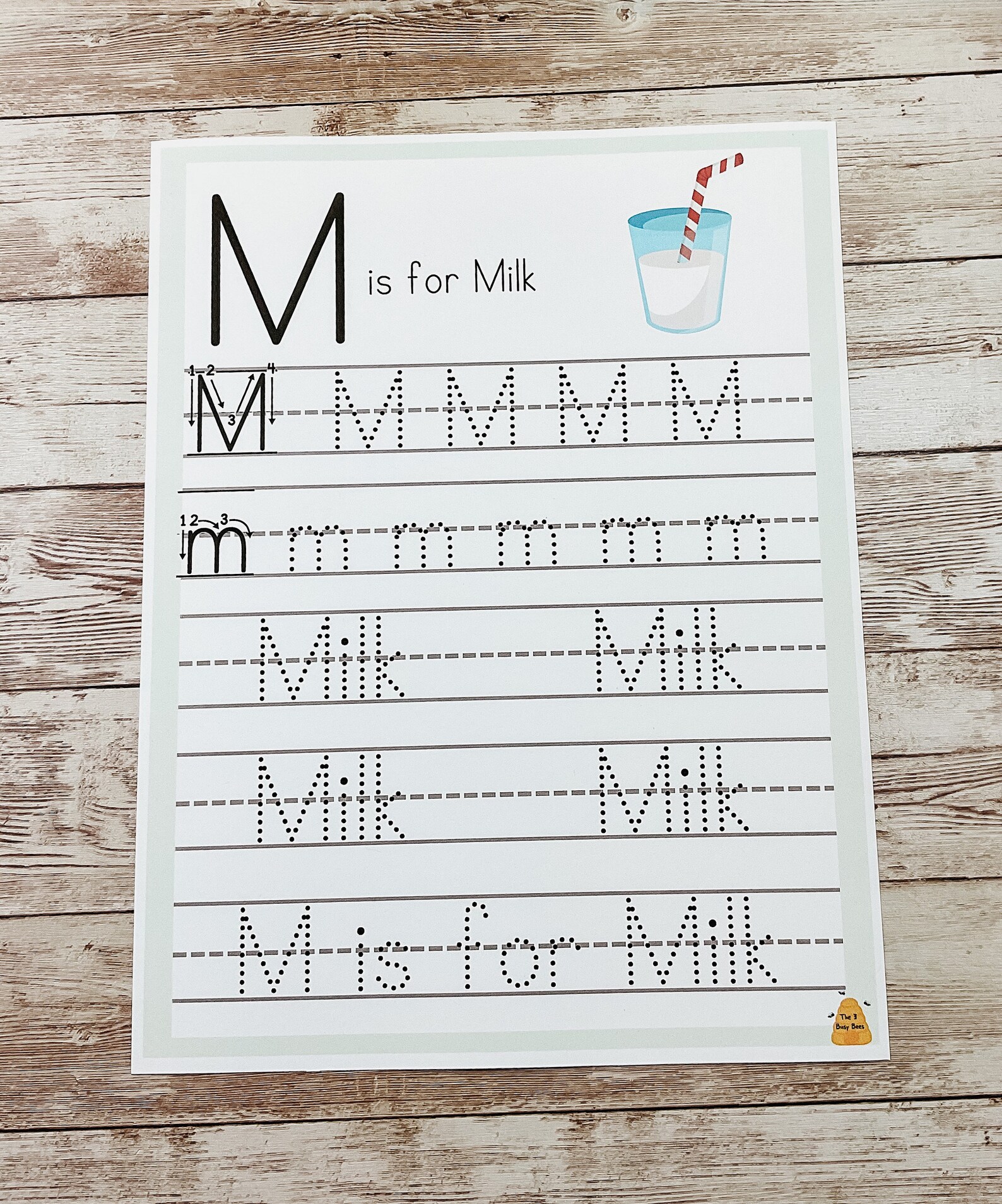Milk and Cookies Letter and Word Tracing Letter M Tracing | Etsy