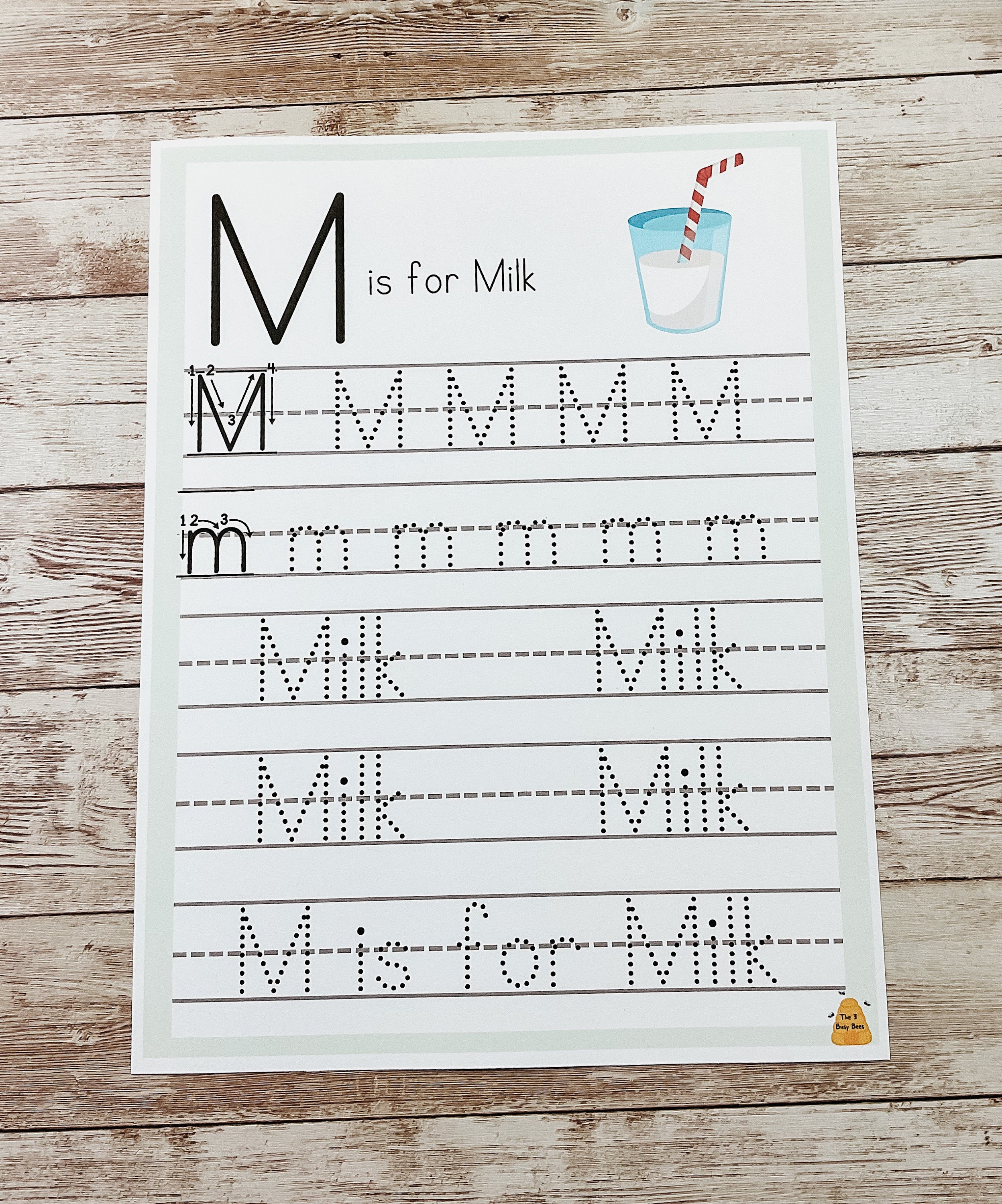 Milk and Cookies Letter and Word Tracing • Letter M Tracing • Preschool ...