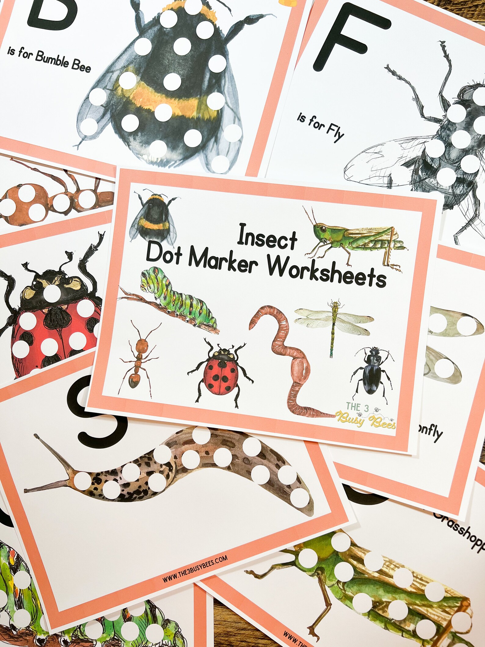 Insect Dot Marker Sheets • Montessori Printable • Do-a-dots • Mini ...