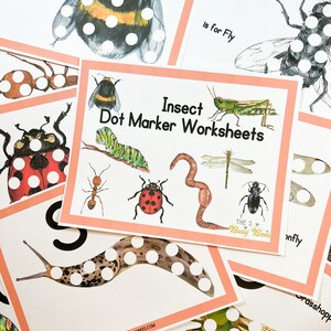 Insect Dot Marker Sheets • Montessori Printable • Do-a-dots • Mini ...