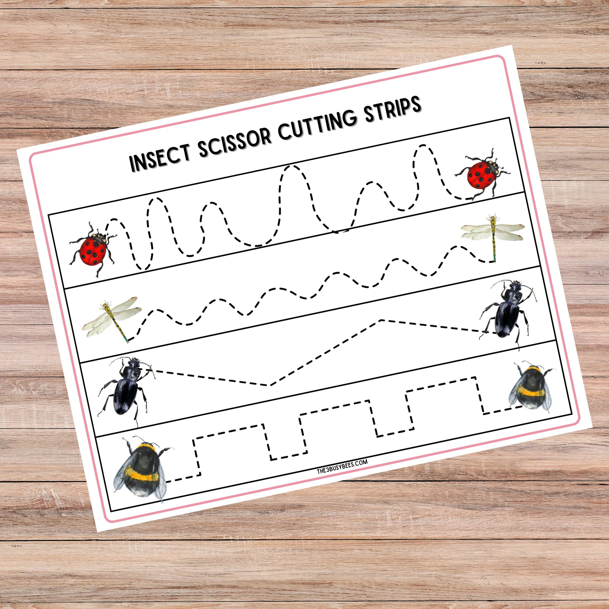 Insect Scissor Cutting Strips • Preschool Scissor Practice • Mini ...