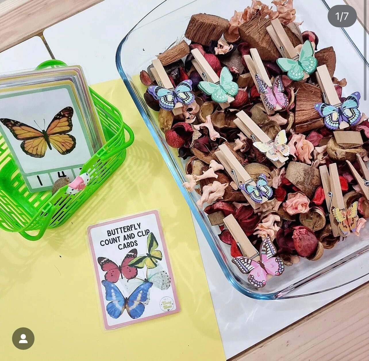 Butterfly Count and Clip Cards Montessori Printable Butterfly Study ...