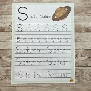 Solar System Letter and Word Tracing Solar System Learning - Etsy
