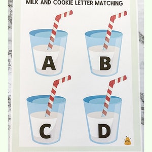 Milk and Cookies Letter Matching • Letter Recognition Activity ...