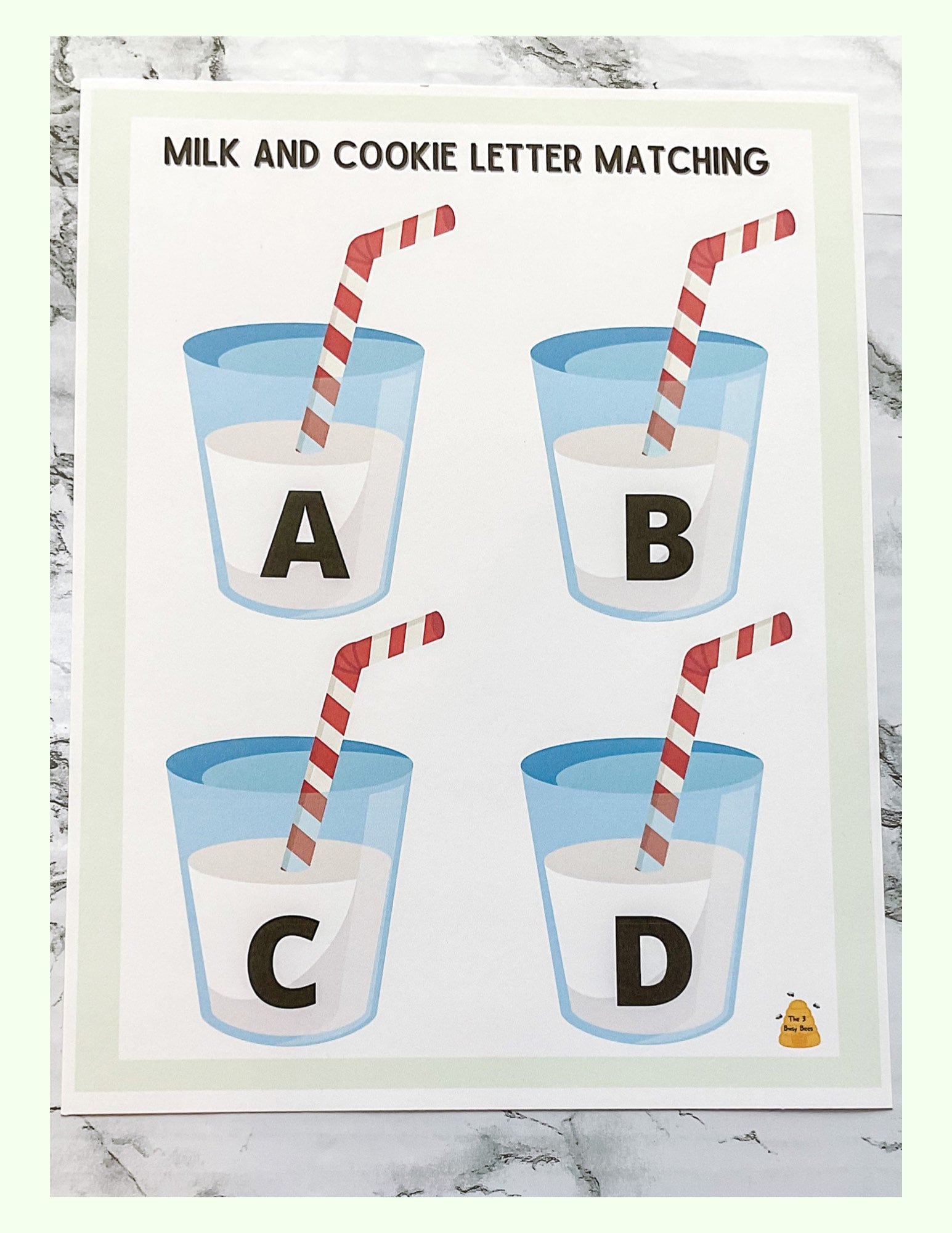 Milk and Cookies Letter Matching Letter Recognition Activity - Etsy