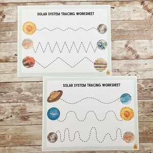Solar System Tracing Solar System Learning Planets | Etsy