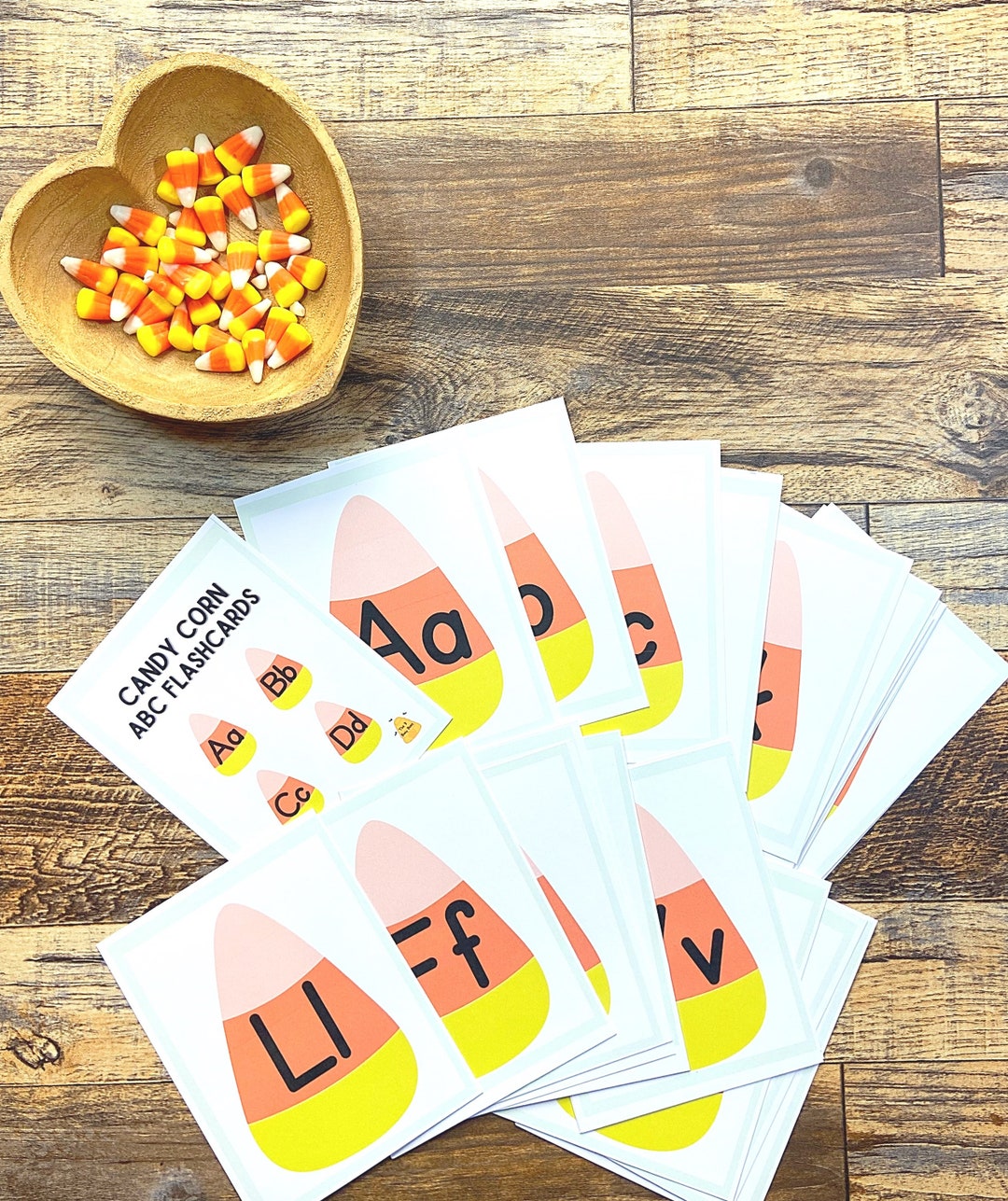 Candy Corn ABC Flashcards // Dice Game - Etsy