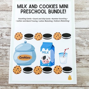 Milk and Cookie Mini Bundle • Preschool Learning • Busy Binder Activity ...