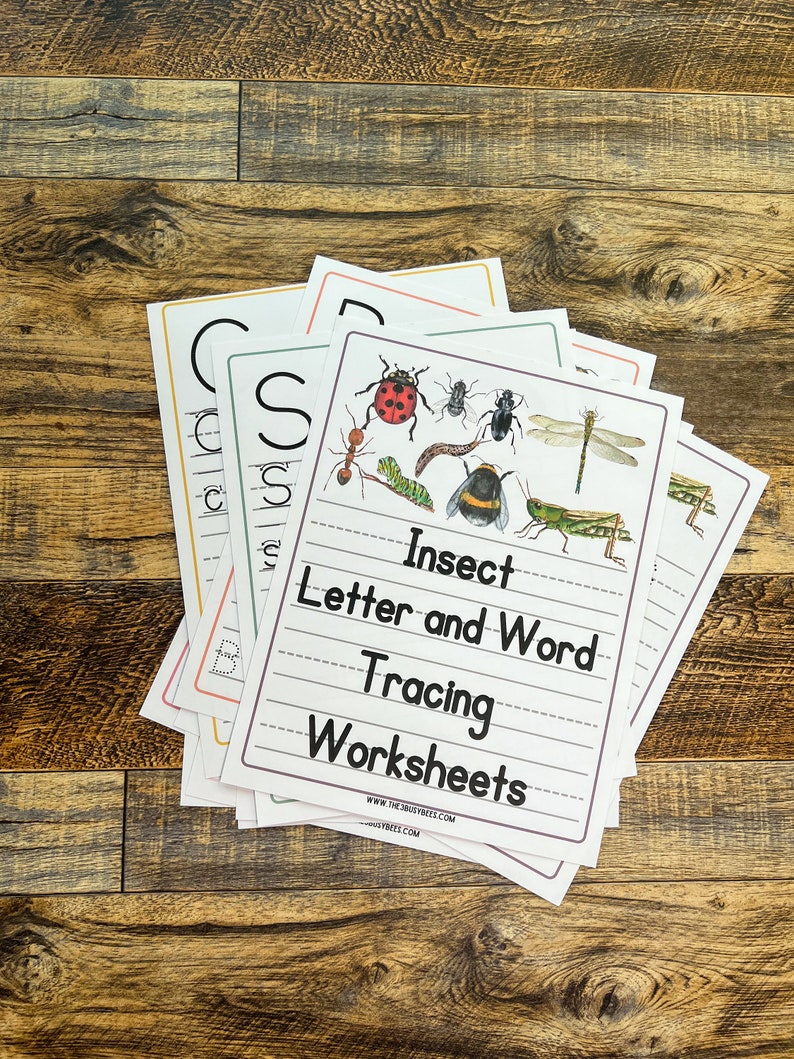 Insect Letter Tracing Worksheet • Insect Learning • Mini Beasts ...