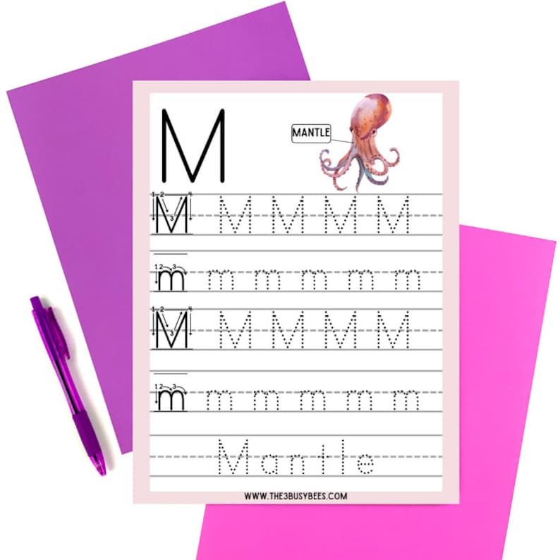 Anatomy of a Octopus Letter and Word Tracing - Etsy