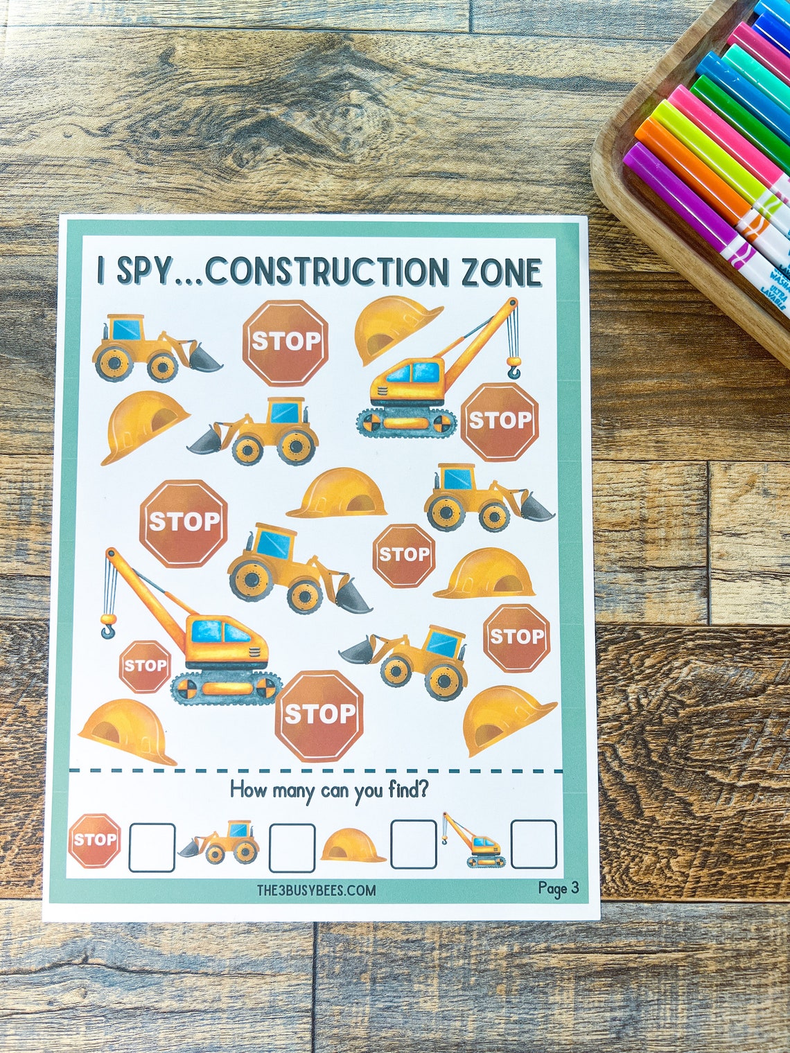 I Spy Construction Zone // I Spy Printable Game // Preschool Printables ...