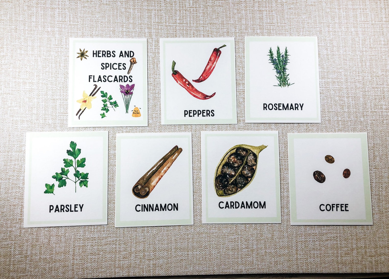 Herbs and Spices Flash Cards Printable • Preschool Printable • Crunchy ...