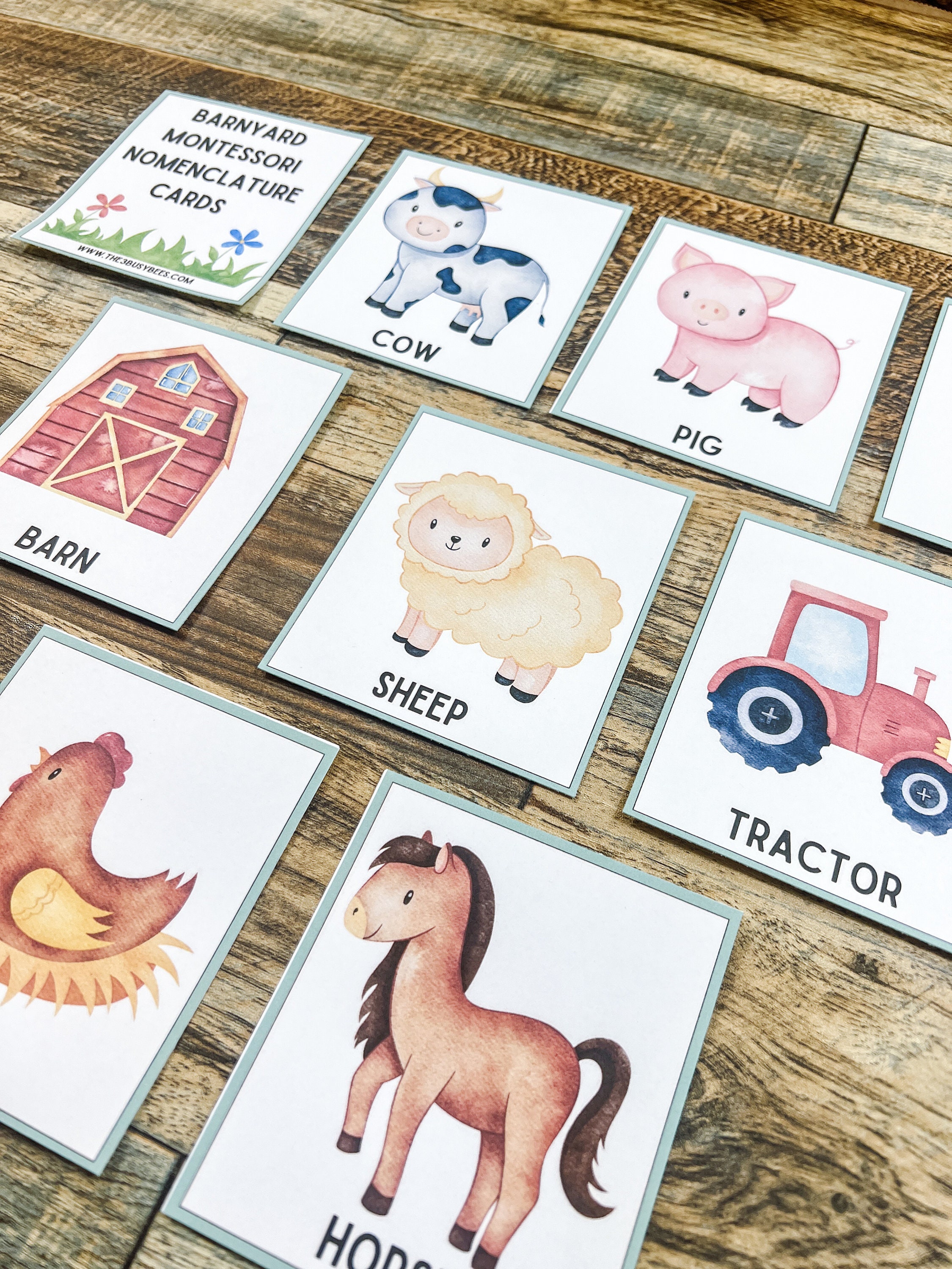 Barnyard Nomenclature Cards Preschool Printable 3 Part Cards Montessori ...