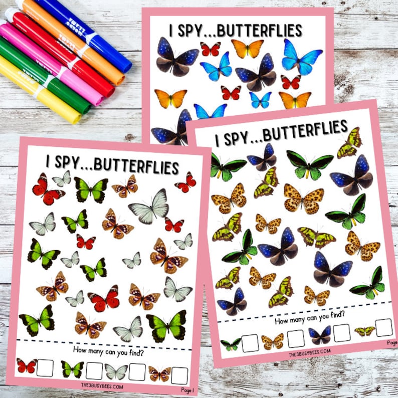 Butterfly I Spy Printable • Insect Learning • Mini Beasts Printable ...