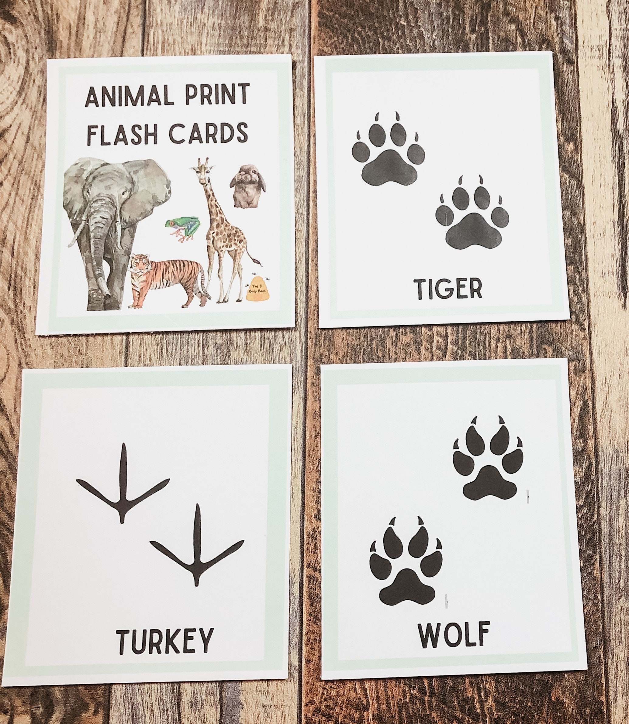 Animal Print Flash Cards • Montessori Printable • Educational Material ...