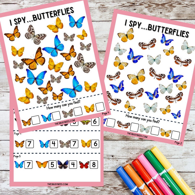Butterfly I Spy Printable • Insect Learning • Mini Beasts Printable ...