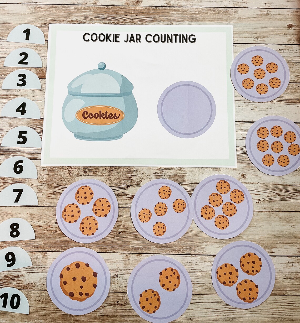 Milk and Cookies Cookie Jar Counting Number Recognition Activity ...