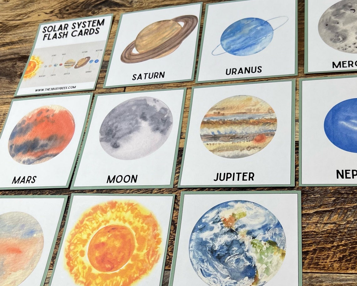 Solar System Flash Cards Printable Solar System Learning Planets ...