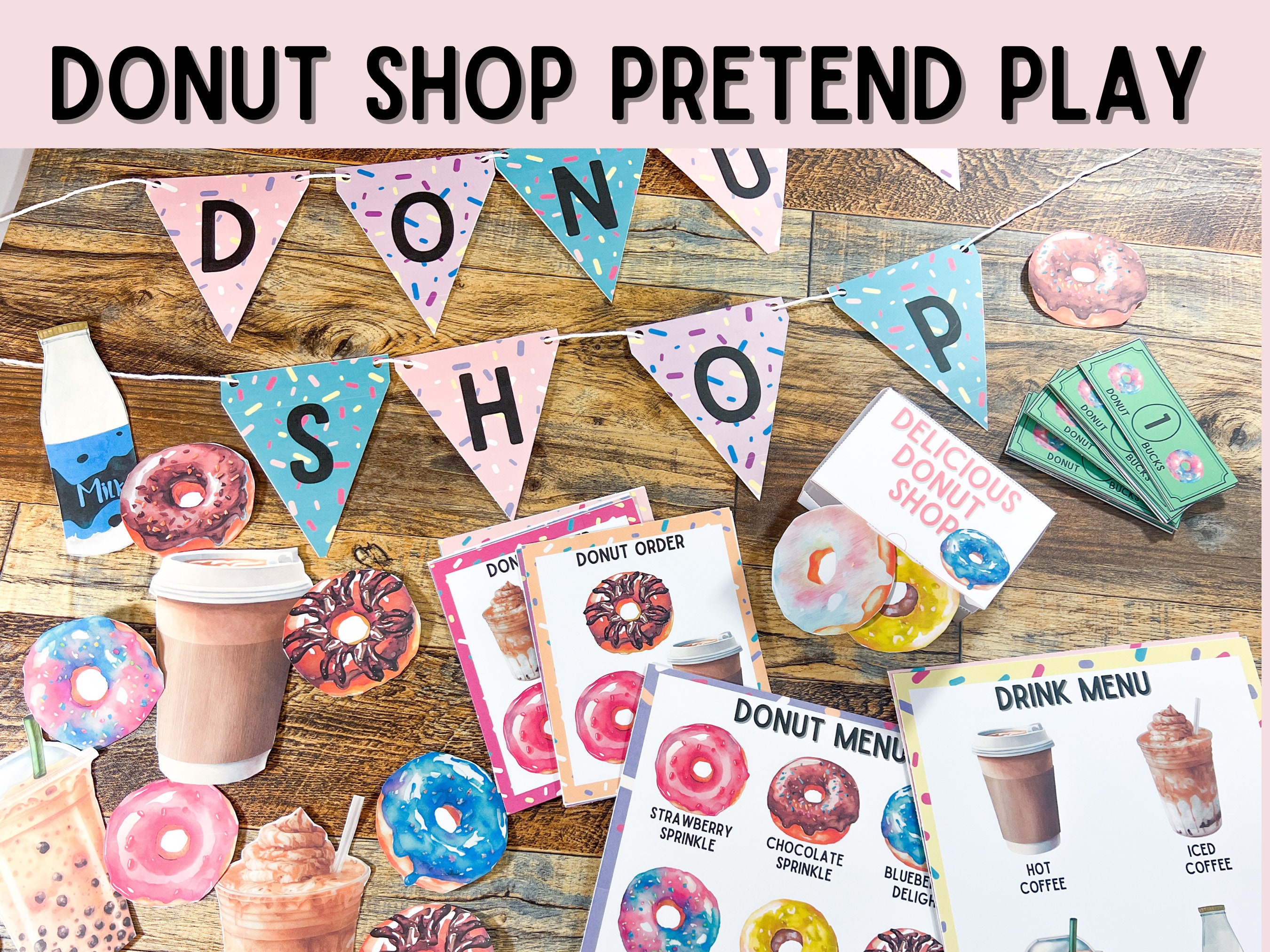 Donut Shop Pretend Play Printables // Dramatic Play // Donut Day ...