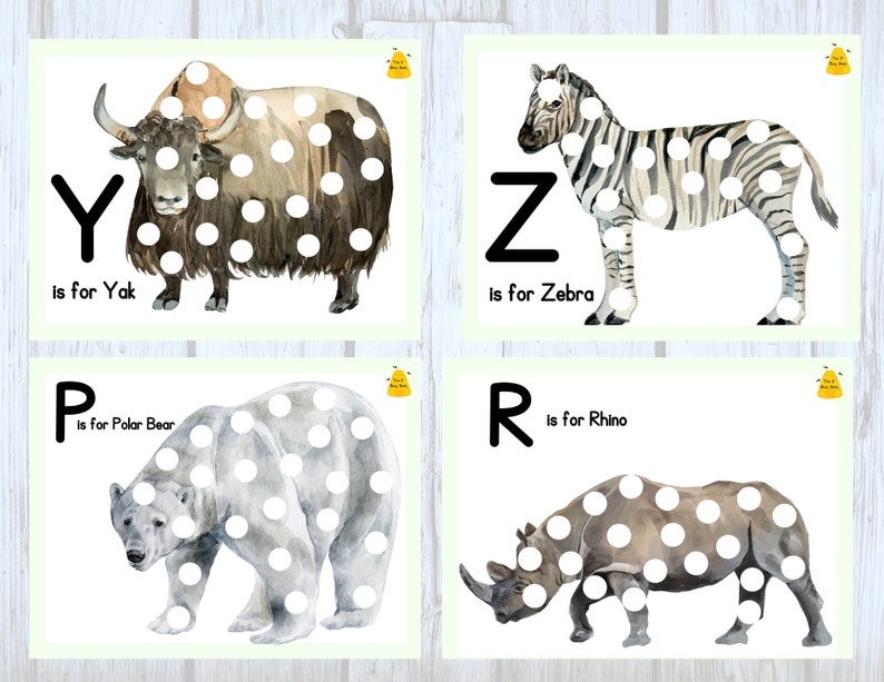 Zoo Animals Dot Marker Sheets Montessori Printable Do-a-dots Busy ...