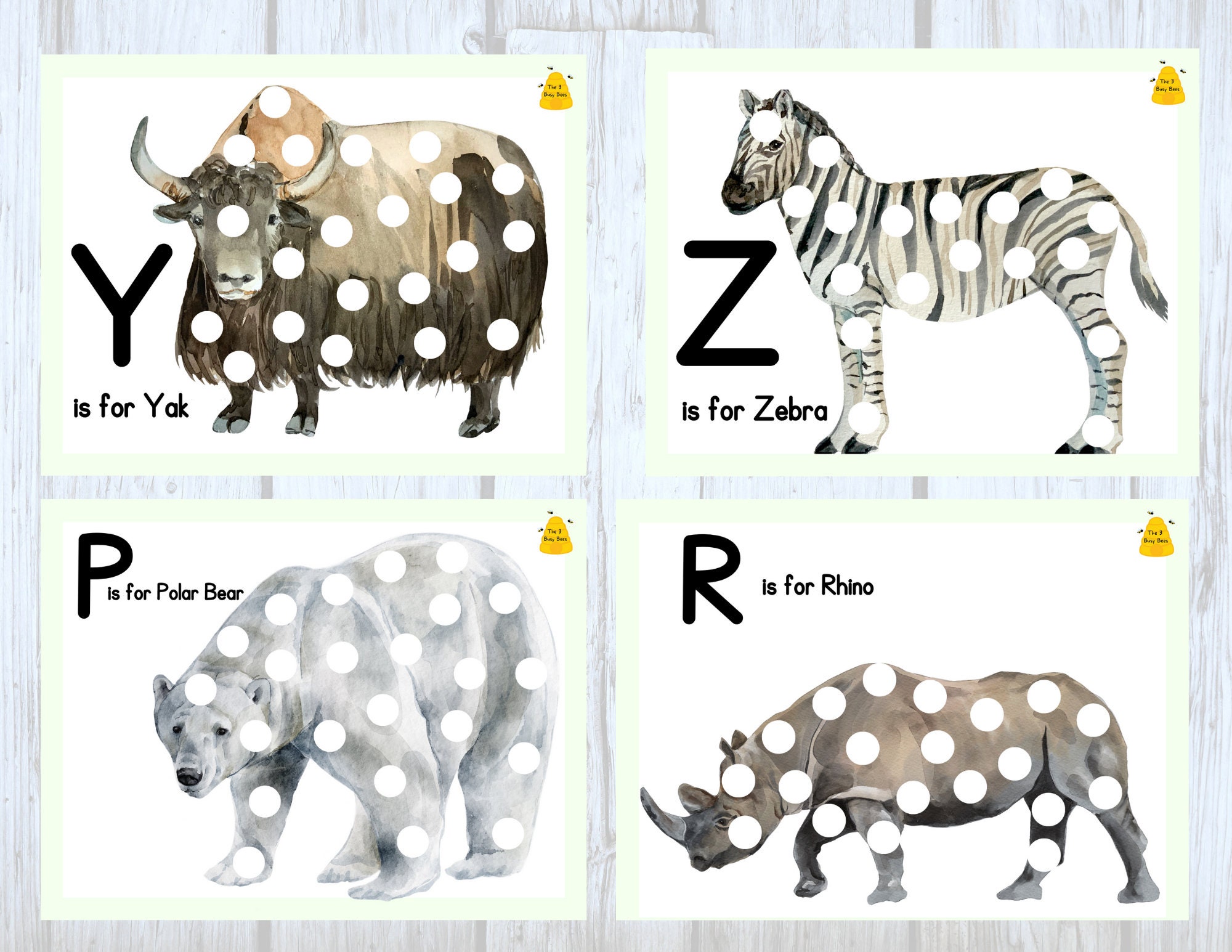 Zoo Animals Dot Marker Sheets Montessori Printable Do-a-dots Busy ...