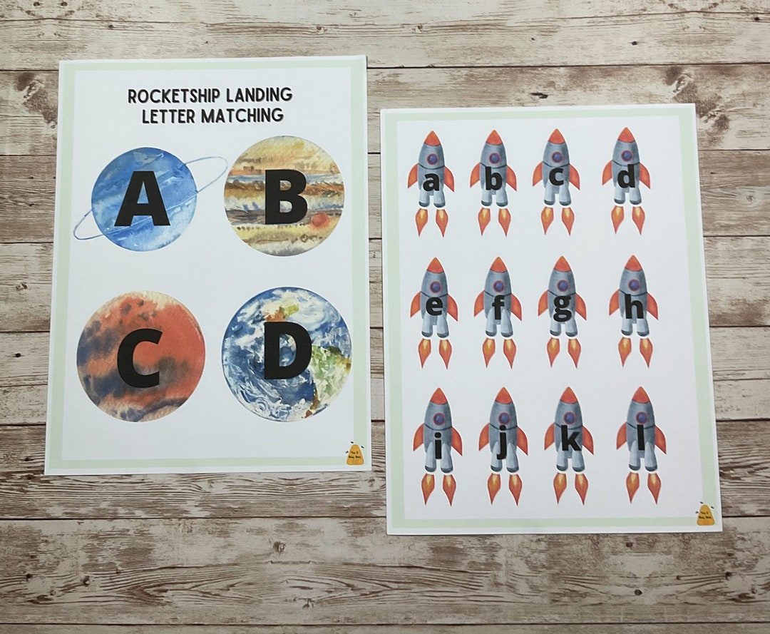 Rocketship Landing Alphabet Learning Game • Solar System Learning ...