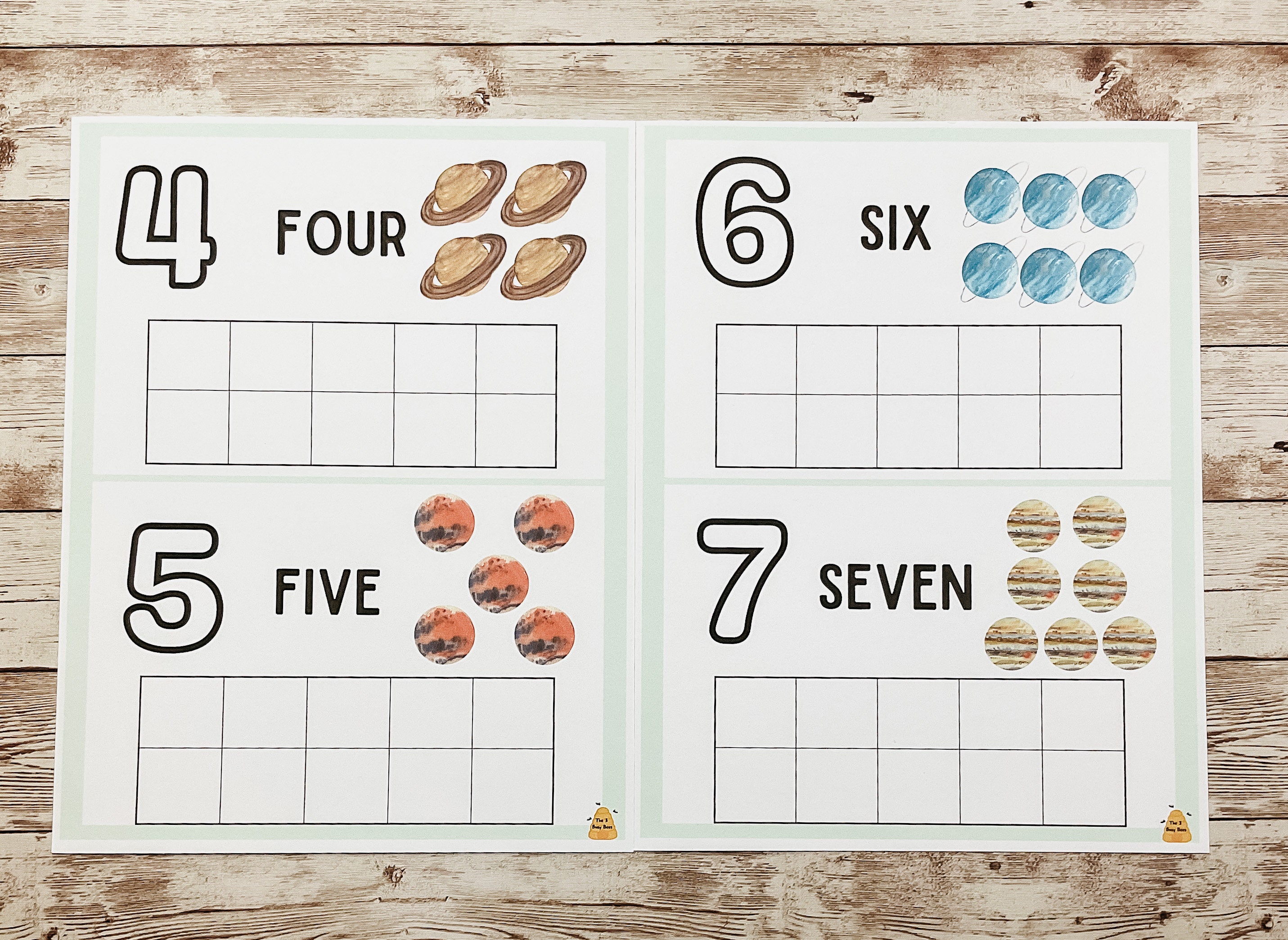 Solar System Ten Frame Cards Solar System Learning Planets Printable ...