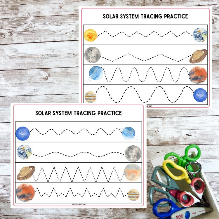 Solar System Tracing • Solar System Learning • Planets Printable ...