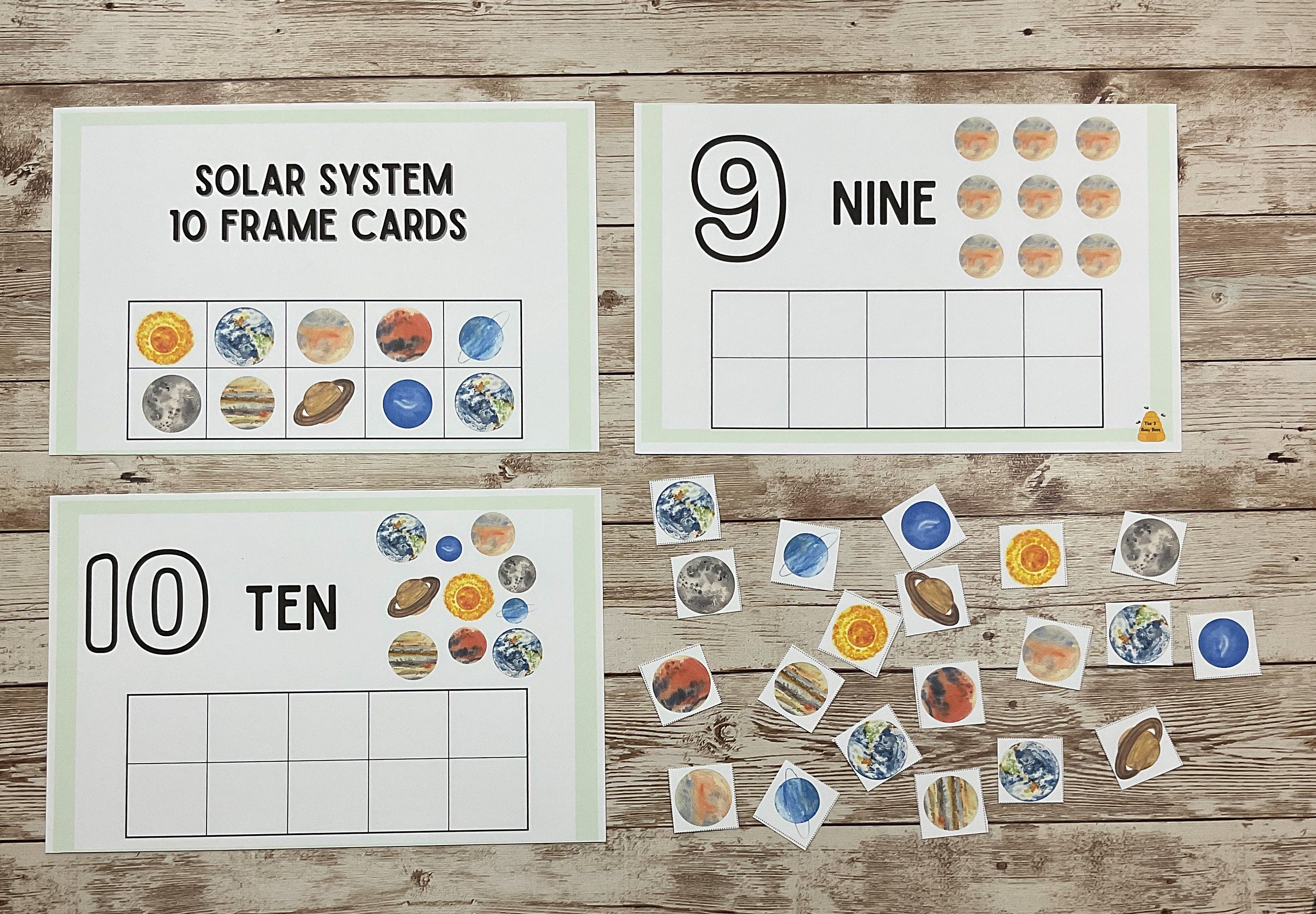 Solar System Ten Frame Cards Solar System Learning Planets Printable ...