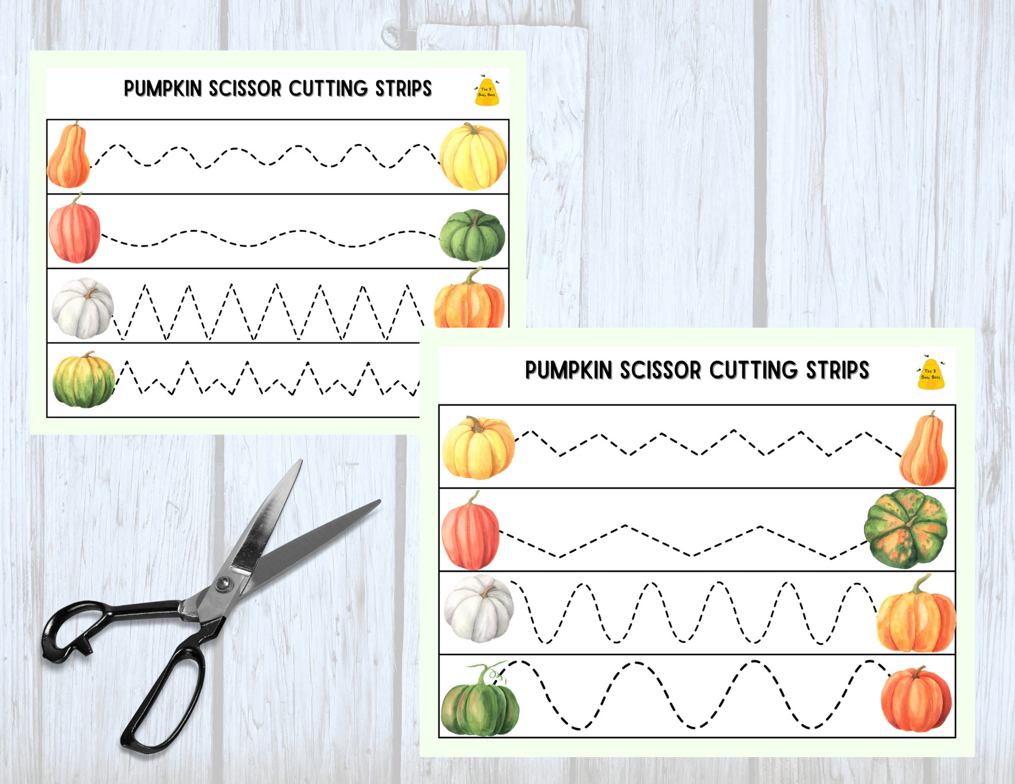 Pumpkin Scissor Cutting Strips / Fall and Halloween Learning - Etsy