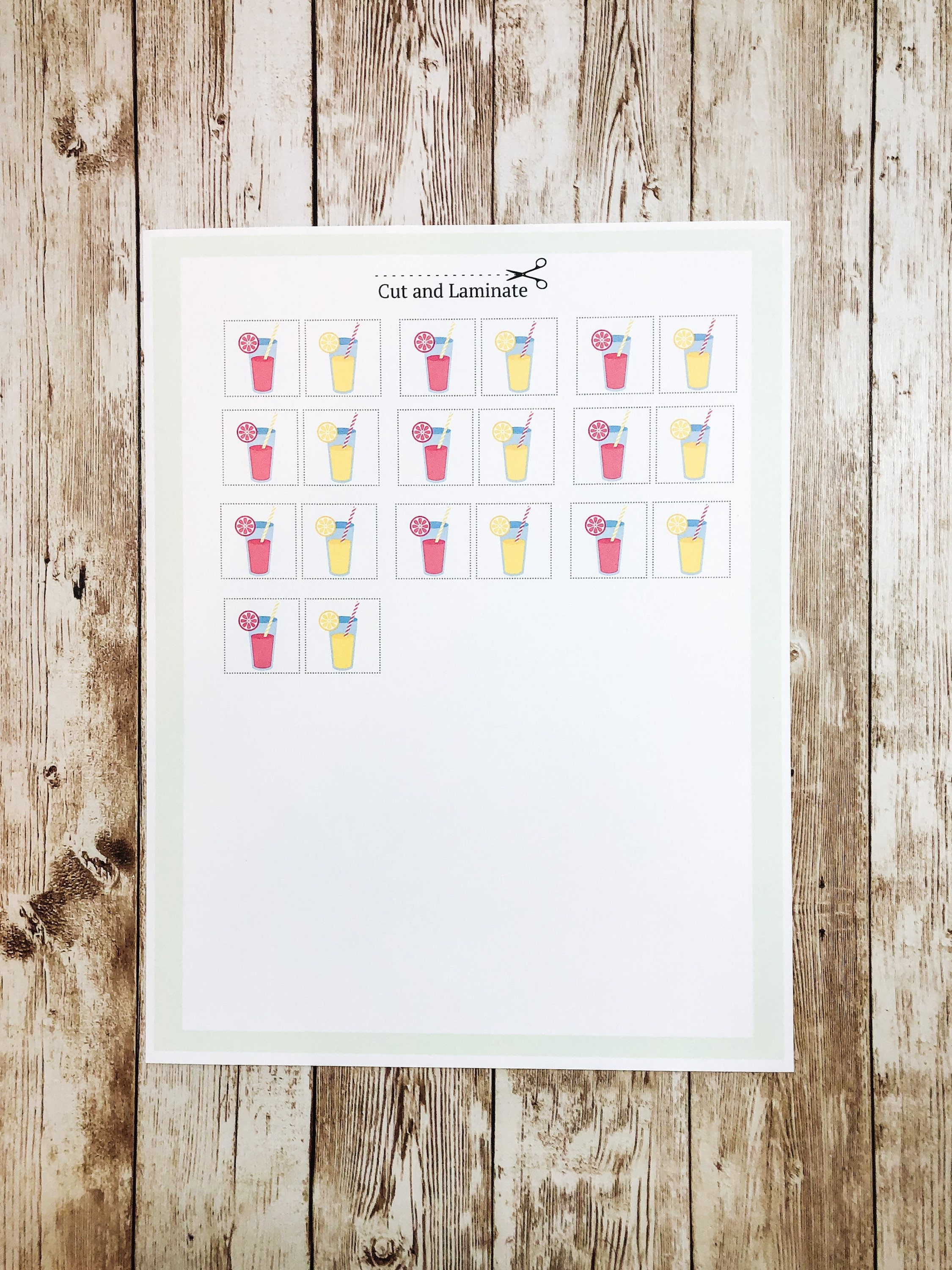 Lemonade 10 Frame Cards Printable • Lemonade Number Learning • Lemonade ...
