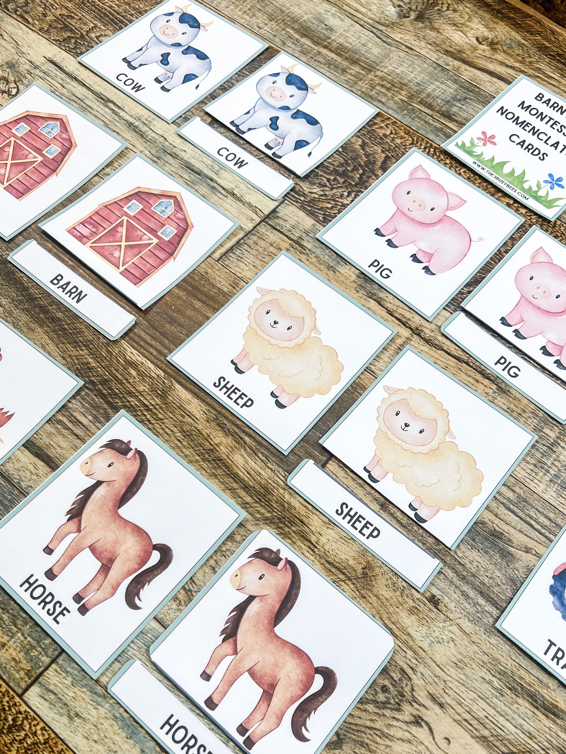 Barnyard Nomenclature Cards Preschool Printable 3 Part Cards Montessori ...