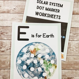 Solar System Dot Marker Worksheets • Solar System Learning • Planets ...