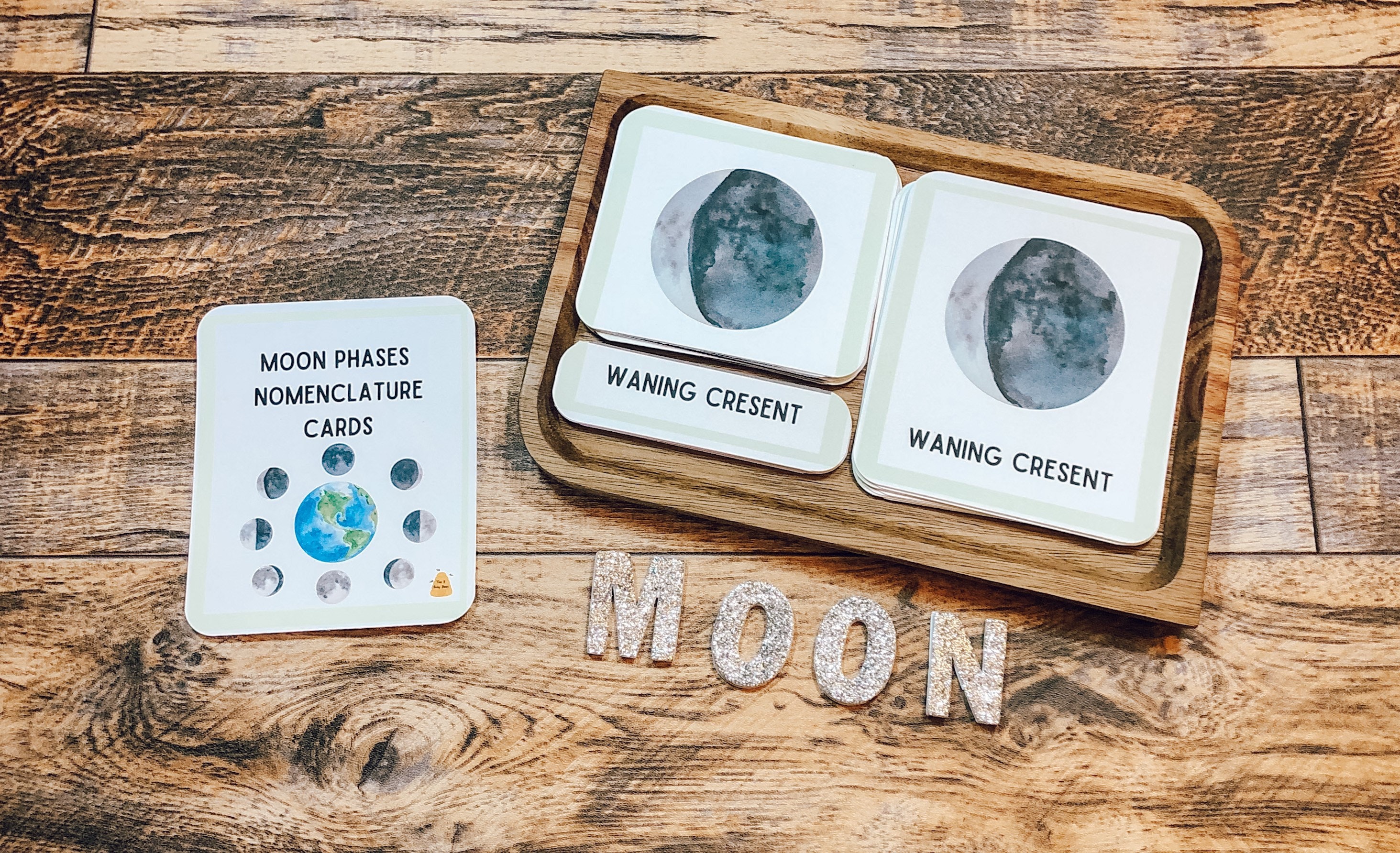 Moon Phases Study • Preschool Printable • 3 Part Cards • Montessori ...