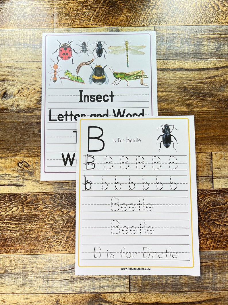 Insect Letter Tracing Worksheet • Insect Learning • Mini Beasts ...
