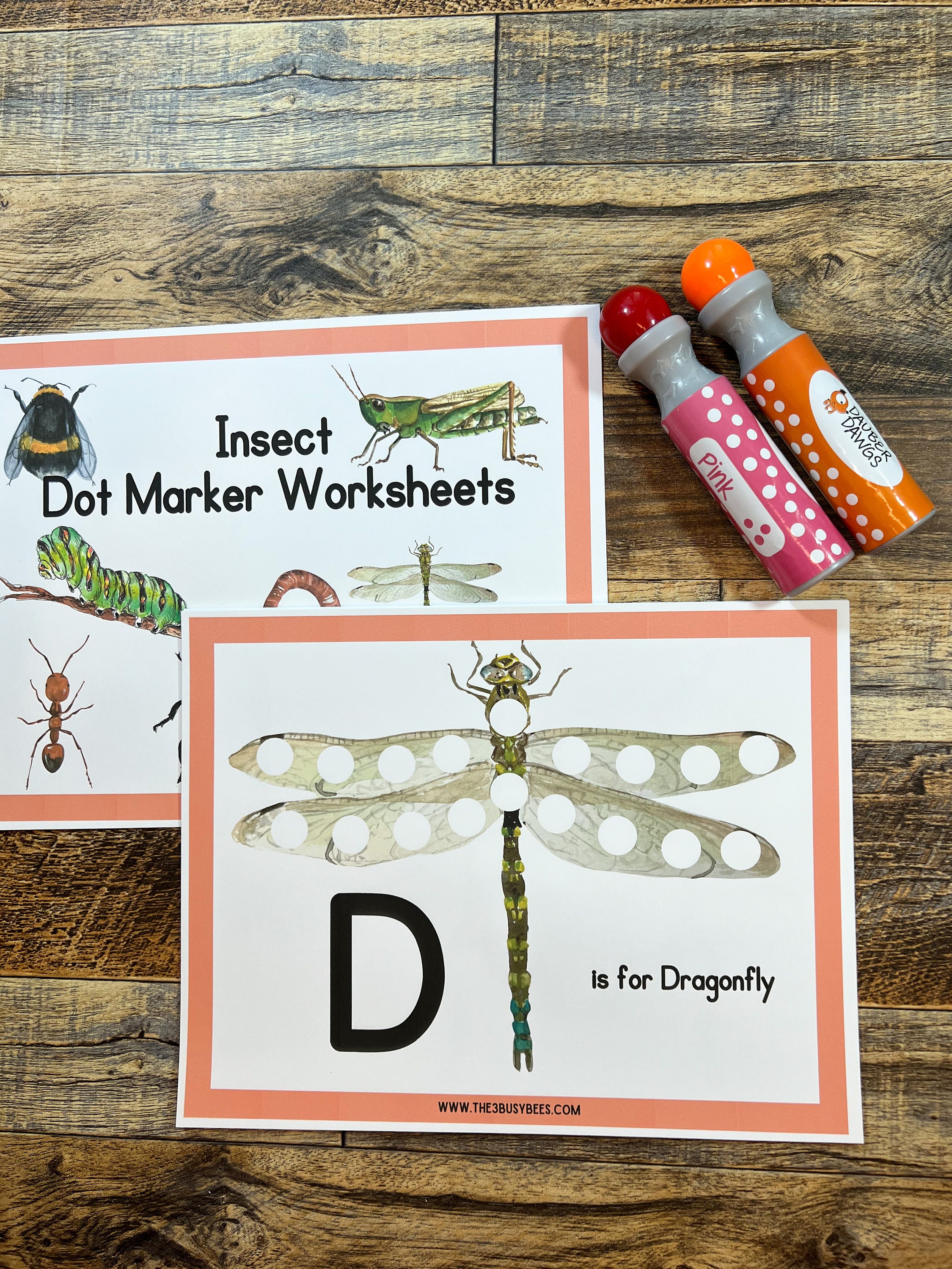 Insect Dot Marker Sheets • Montessori Printable • Do-a-dots • Mini ...