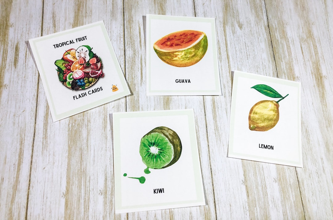 Tropical Fruit Flash Cards • Montessori Printable • Educational ...