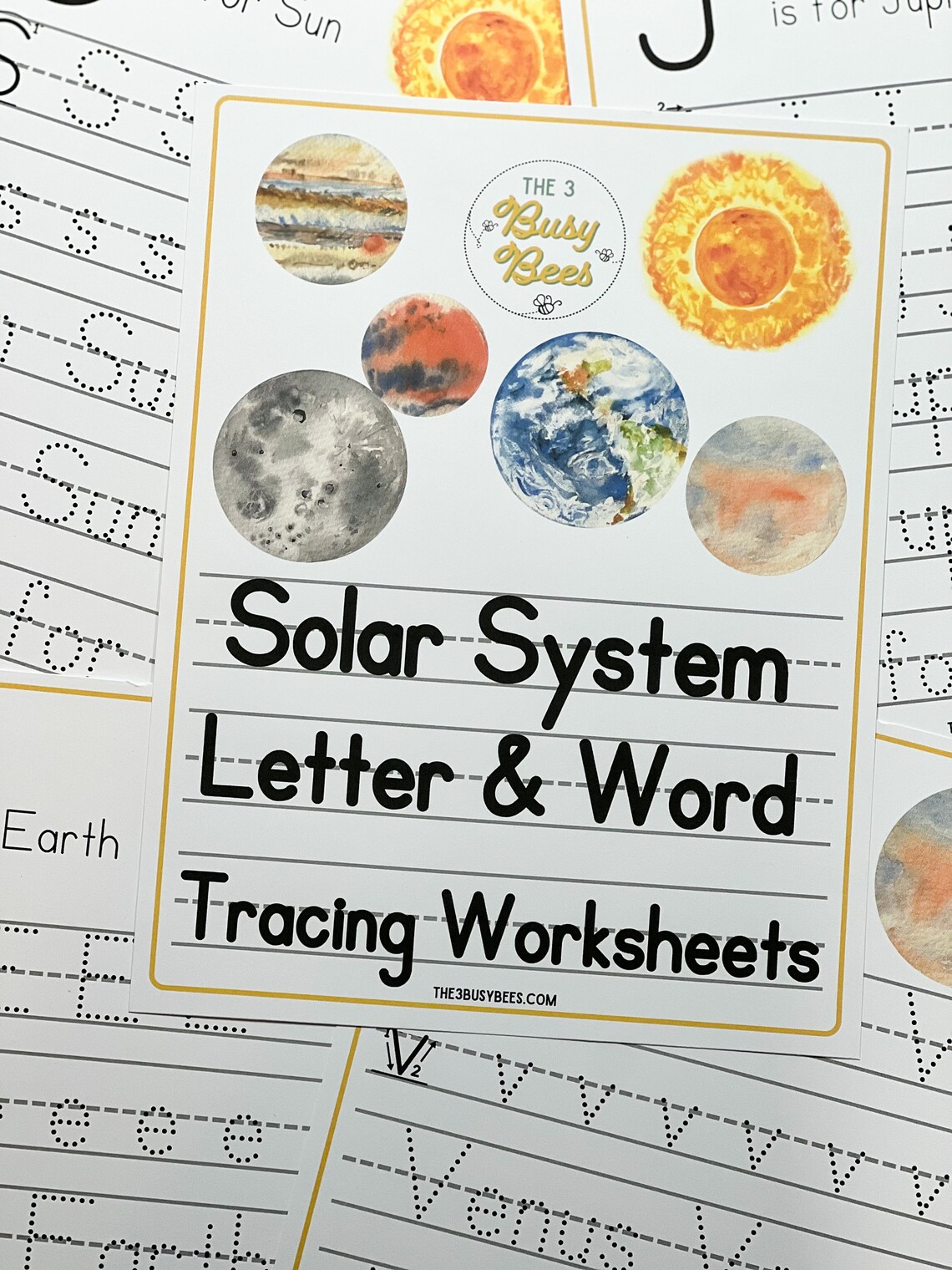 Solar System Letter and Word Tracing • Solar System Learning • Planets ...