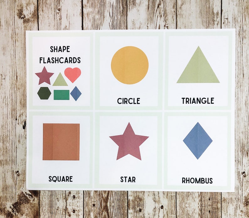 Shape Flash Cards Montessori Printable Educational - Etsy