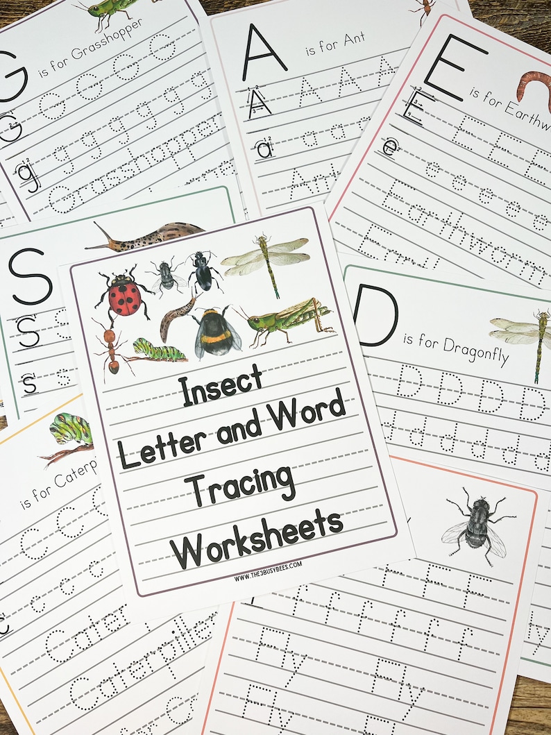 Insect Letter Tracing Worksheet • Insect Learning • Mini Beasts ...