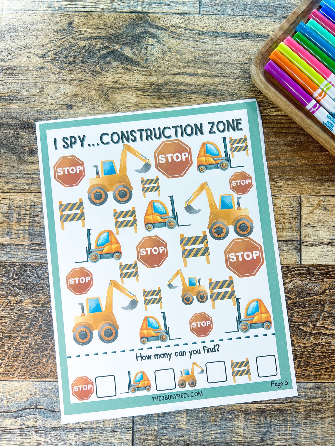I Spy Construction Zone // I Spy Printable Game // Preschool Printables ...