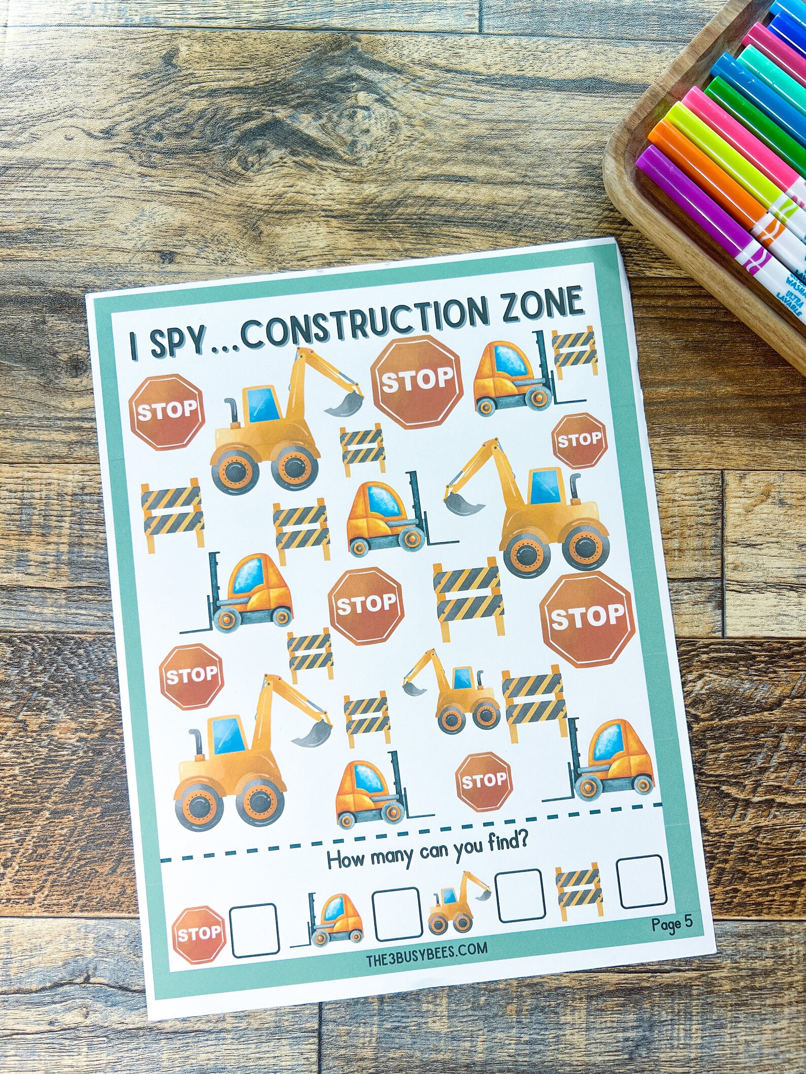 I Spy Construction Zone // I Spy Printable Game // Preschool Printables ...