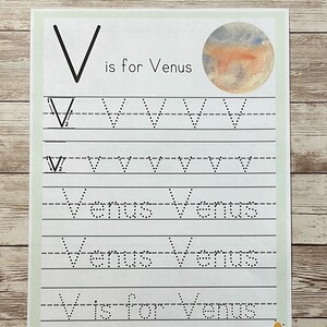 Solar System Letter and Word Tracing Solar System Learning - Etsy