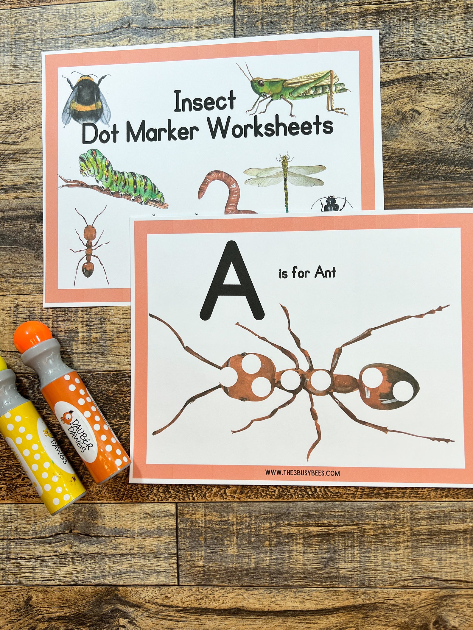 Insect Dot Marker Sheets Montessori Printable Do-a-dots - Etsy