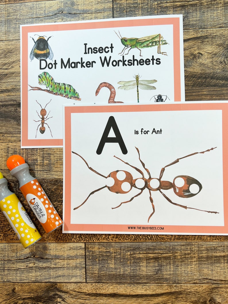 Insect Dot Marker Sheets Montessori Printable Do-a-dots - Etsy