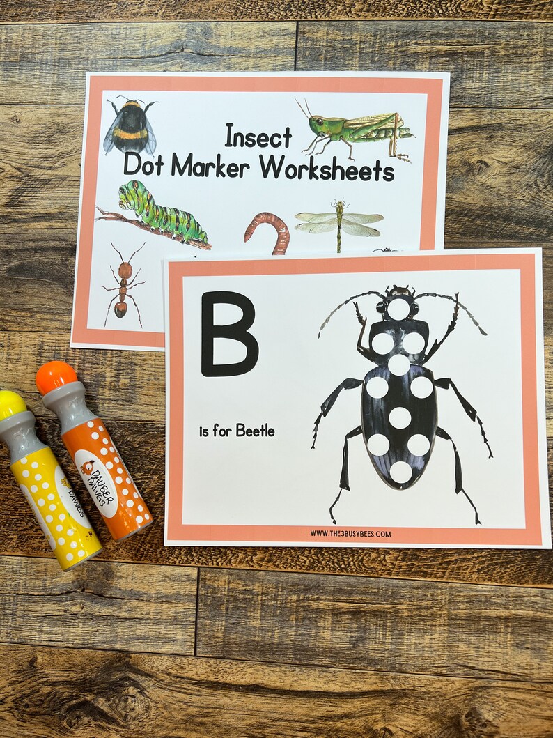 Insect Dot Marker Sheets Montessori Printable Do-a-dots - Etsy