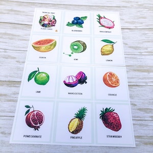 Tropical Fruit Flash Cards • Montessori Printable • Educational ...